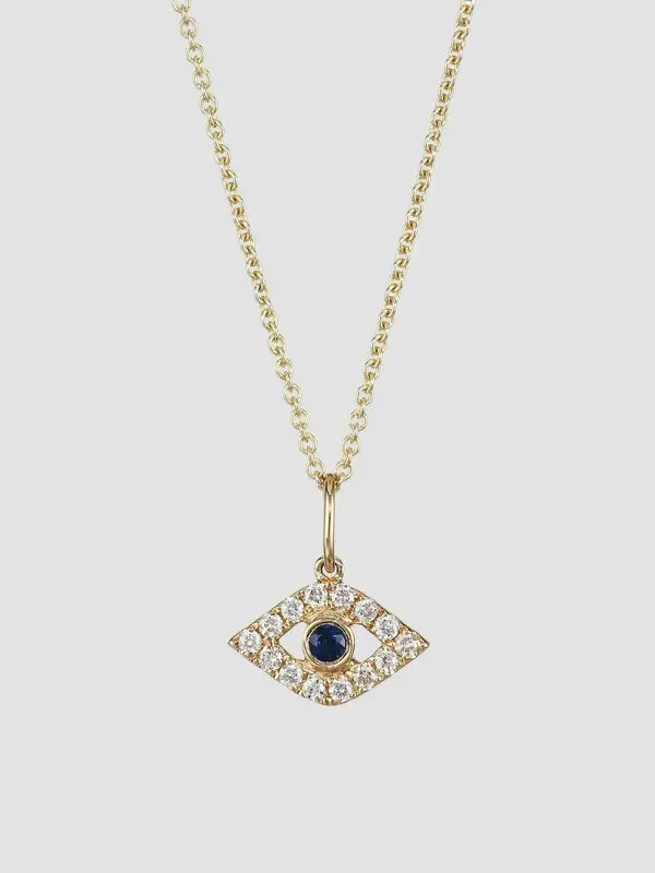 SYDNEY EVAN 14k Gold, Diamond & Evil Eye Pendant Necklace - Sapphire