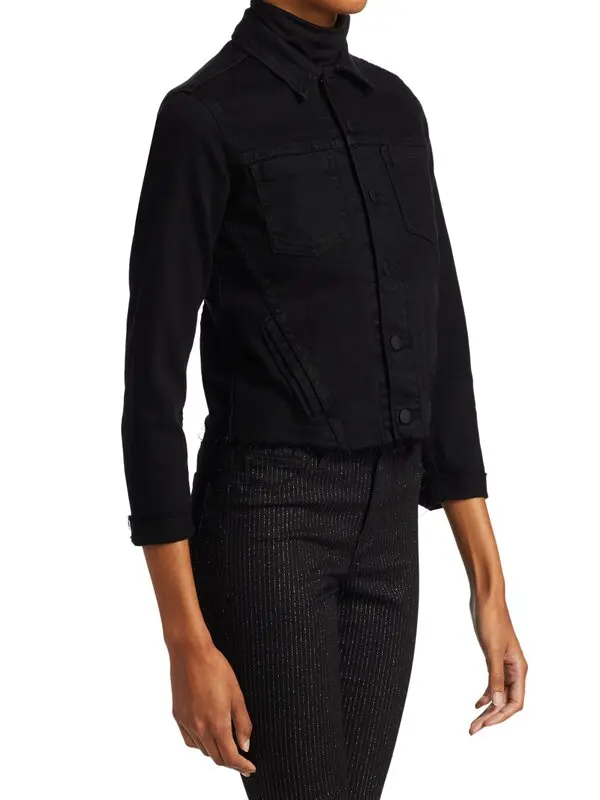 L'AGENCE Janelle Slim-fit Raw-hem Denim Jacket