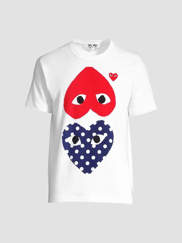 Play Comme Des Garcon Polka Dot Heart Graphic Tee