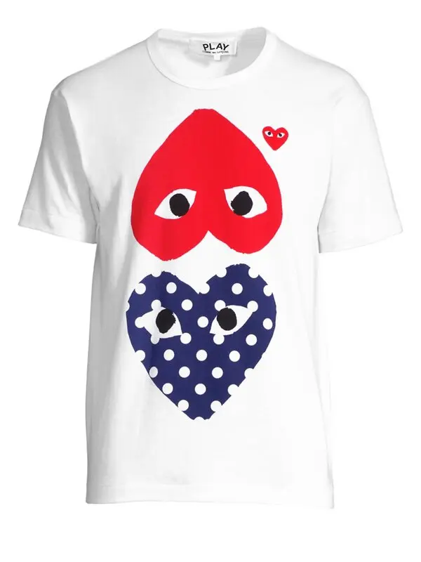 Play Comme Des Garcon Polka Dot Heart Graphic Tee