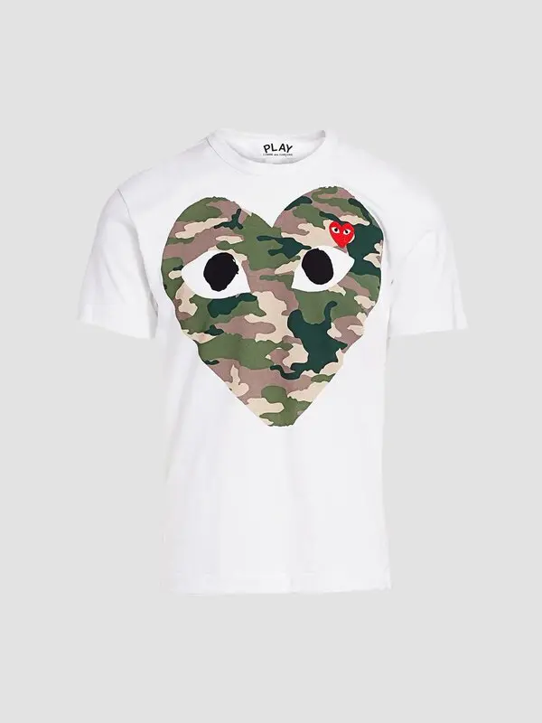 Play Comme Des Garcon Camo Heart Tee