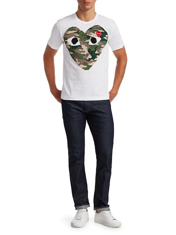 Play Comme Des Garcon Camo Heart Tee