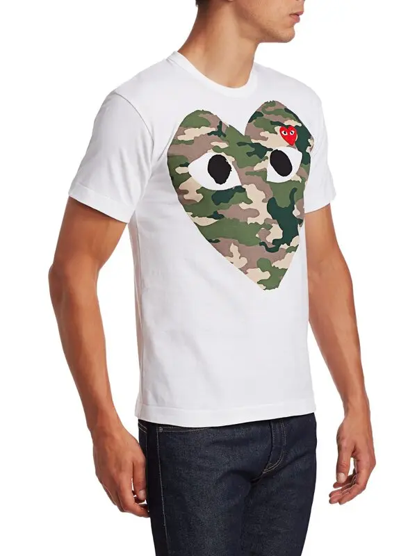 Play Comme Des Garcon Camo Heart Tee
