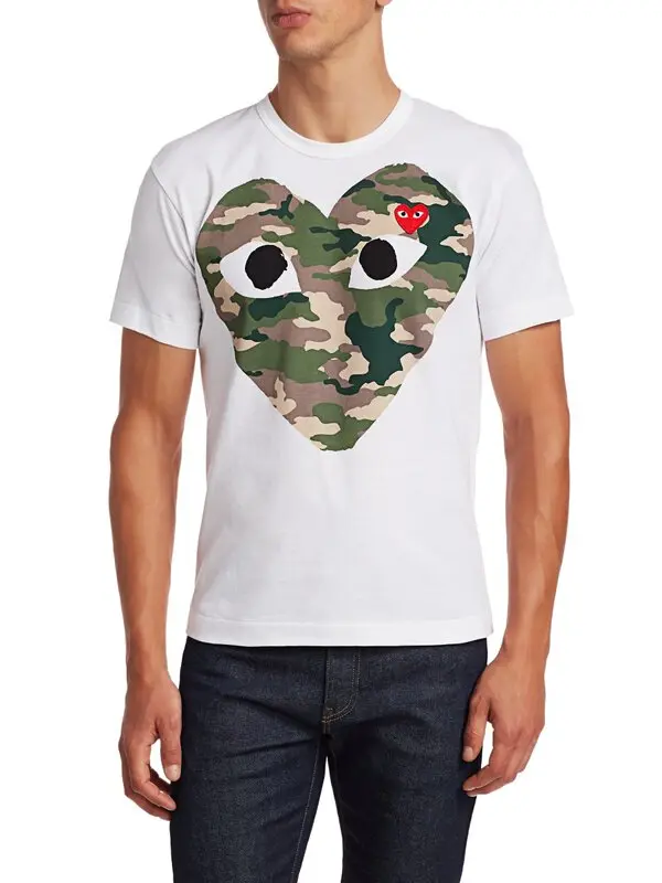 Play Comme Des Garcon Camo Heart Tee