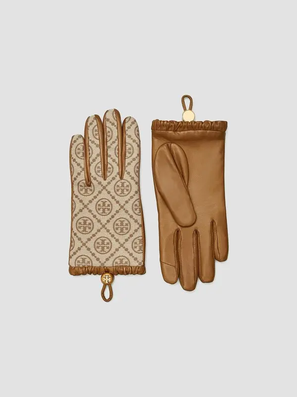 Tory Burch T Monogram Toggle Gloves - Hazel