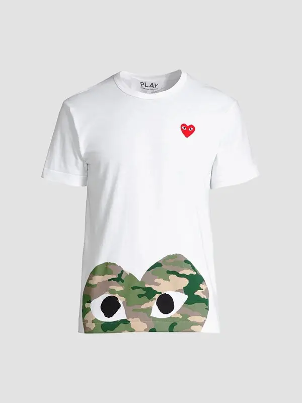 Play Comme Des Garcon Half Camo Heart Tee