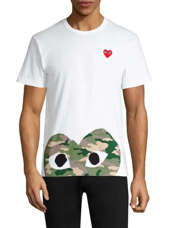 Play Comme Des Garcon Half Camo Heart Tee