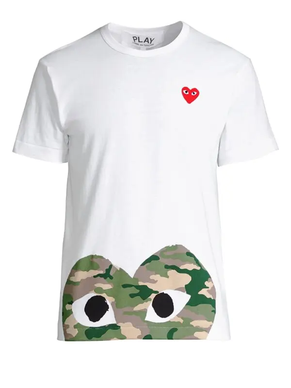Play Comme Des Garcon Half Camo Heart Tee