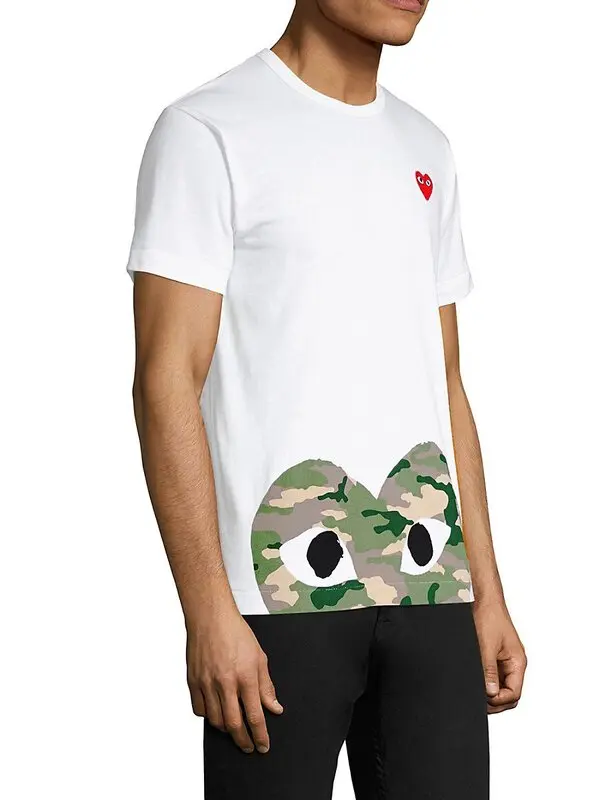 Play Comme Des Garcon Half Camo Heart Tee