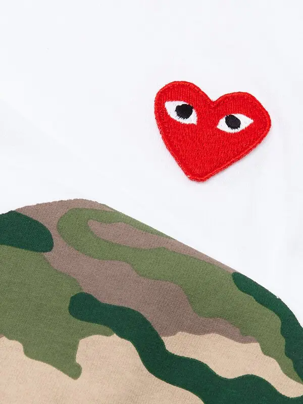 Play Comme Des Garcon Half Camo Heart Tee