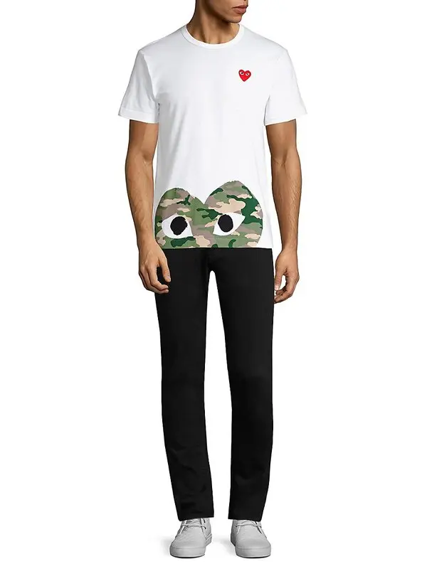 Play Comme Des Garcon Half Camo Heart Tee