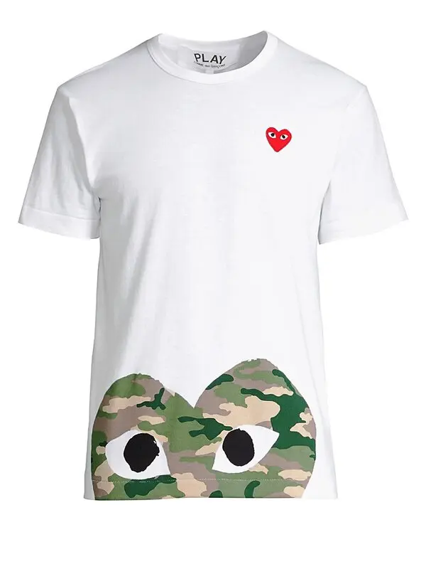Play Comme Des Garcon Half Camo Heart Tee