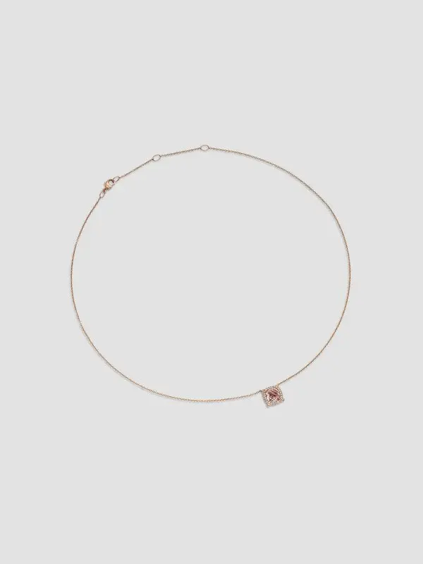 David Yurman Petite Chatelaine Pavé Bezel Pendant Necklace In 18k With And Diamonds, 7mm - Morganite