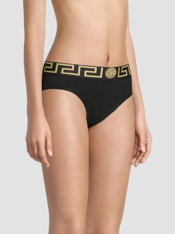 Versace Greek Key Bikini-cut Panty