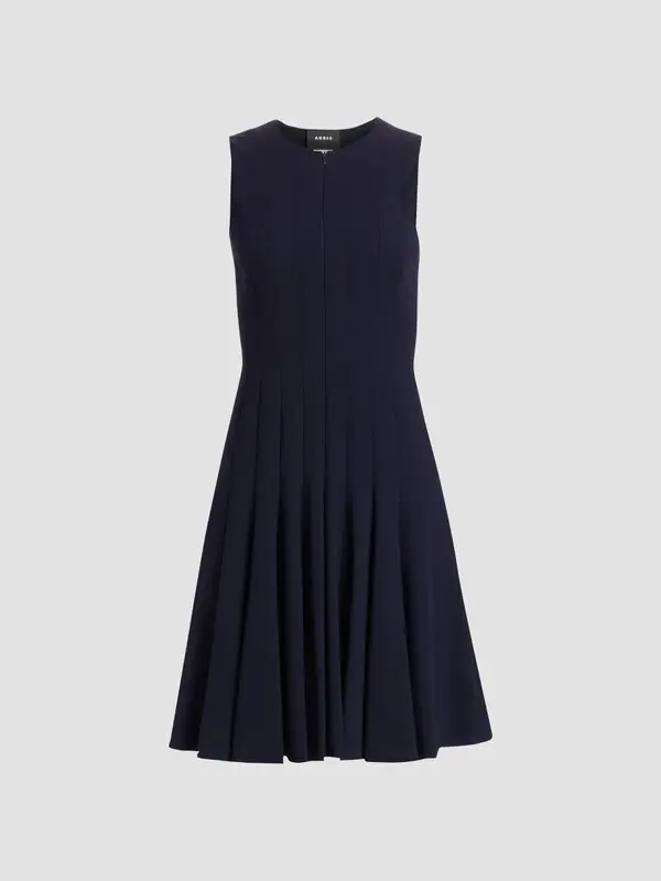 Akris Zipper-accented Wool Dress - Navy