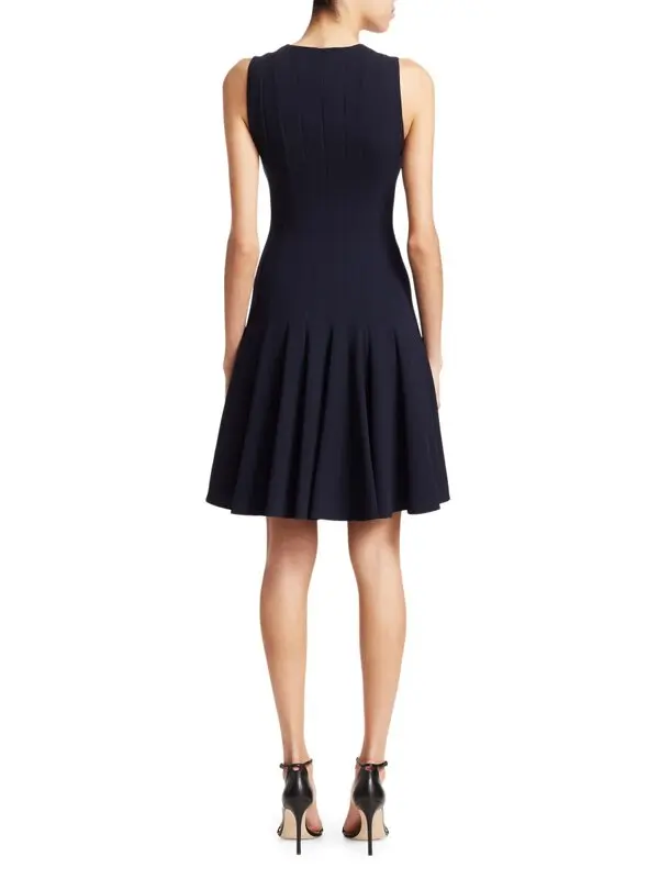 Akris Zipper-accented Wool Dress - Navy