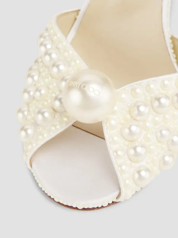 JIMMY CHOO Sacora 100mm Pearl-embellished Sandals