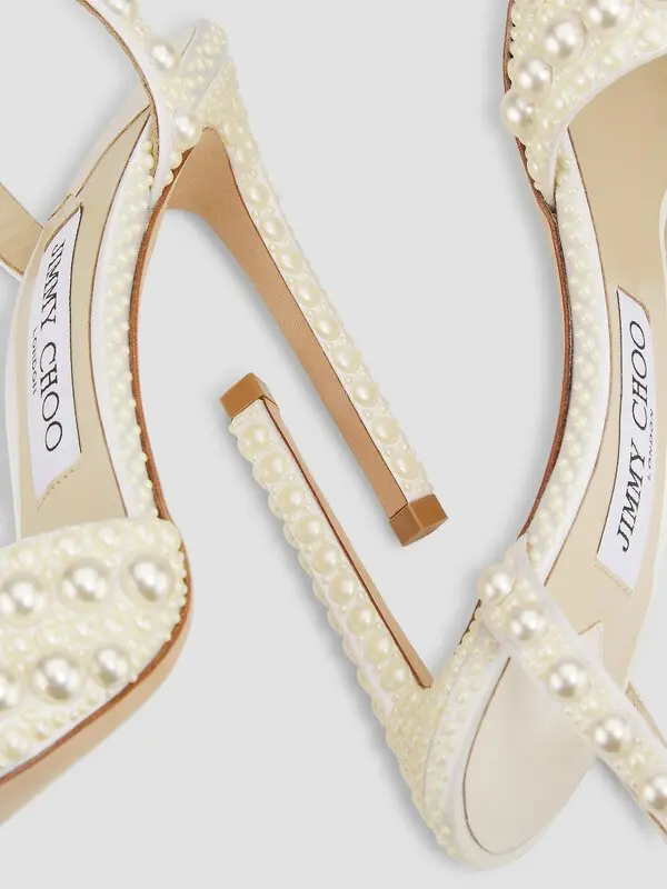 JIMMY CHOO Sacora 100mm Pearl-embellished Sandals