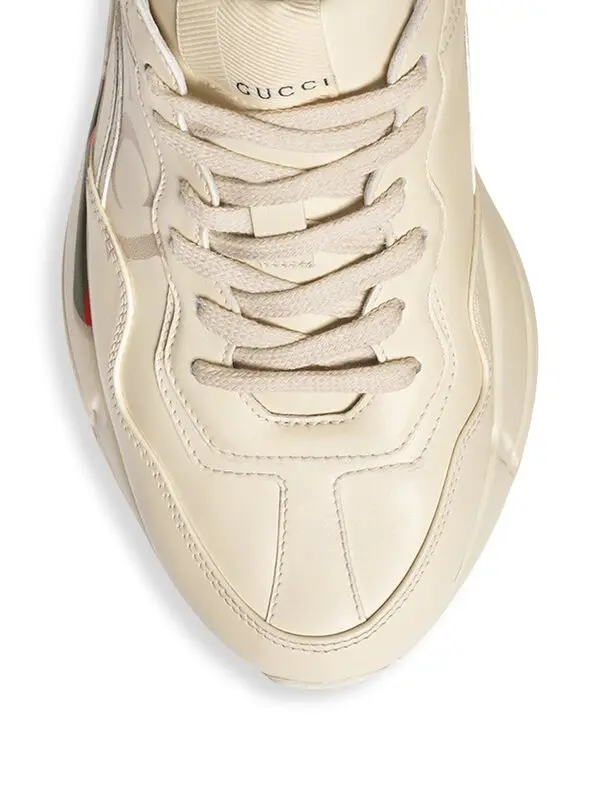 Gucci Rhyton Logo Leather Sneaker - Ivory