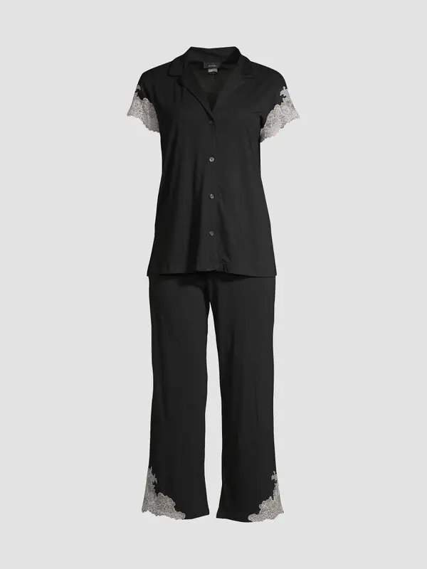 Natori 2-piecelux Shangrila Pajama Set - Black