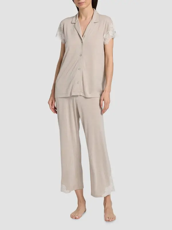 Natori 2-piecelux Shangrila Pajama Set - Heather Cashmere