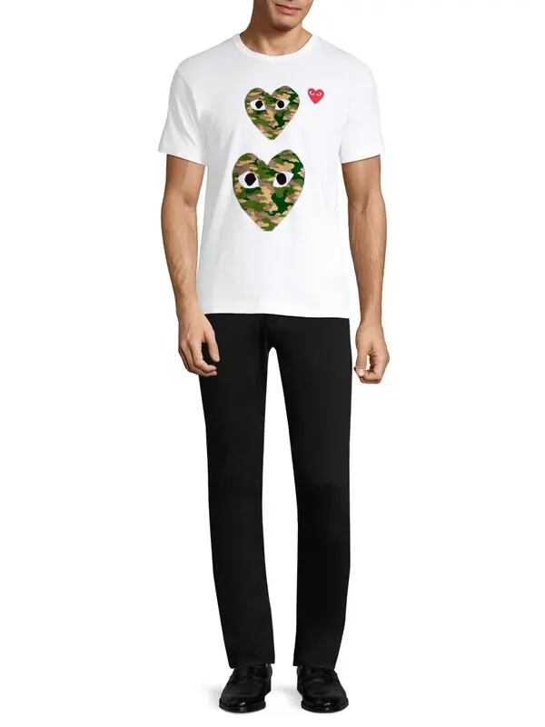 Play Comme Des Garcon Double Camo Logo T-shirt