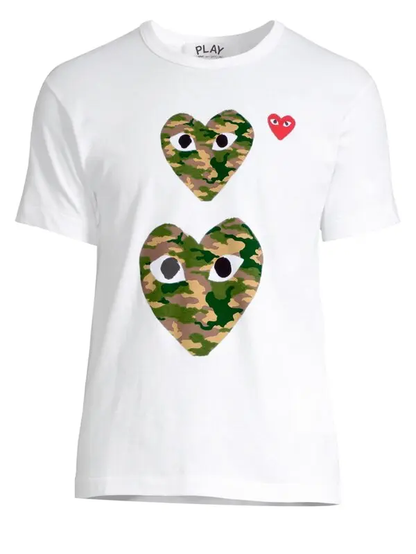 Play Comme Des Garcon Double Camo Logo T-shirt