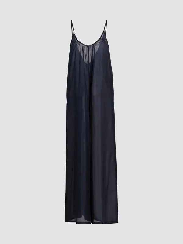 Pour Les Femmes Silk Charmeuse Jumpsuit - Navy