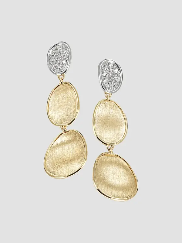 Marco Bicego Lunaria Two-tone 18k & Diamond Petite Triple-drop Earrings - Gold
