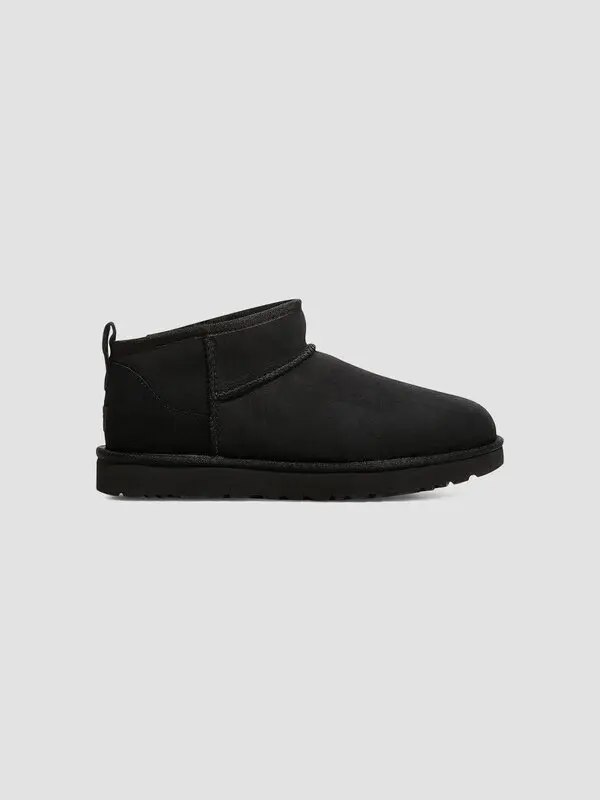 UGG S Classic Ultra Mini Sheepskin Ankle Boots - Black