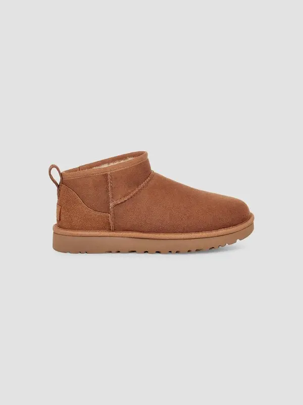 UGG S Classic Ultra Mini Sheepskin Ankle Boots - Chestnut