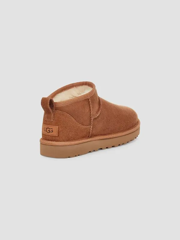 UGG S Classic Ultra Mini Sheepskin Ankle Boots - Chestnut