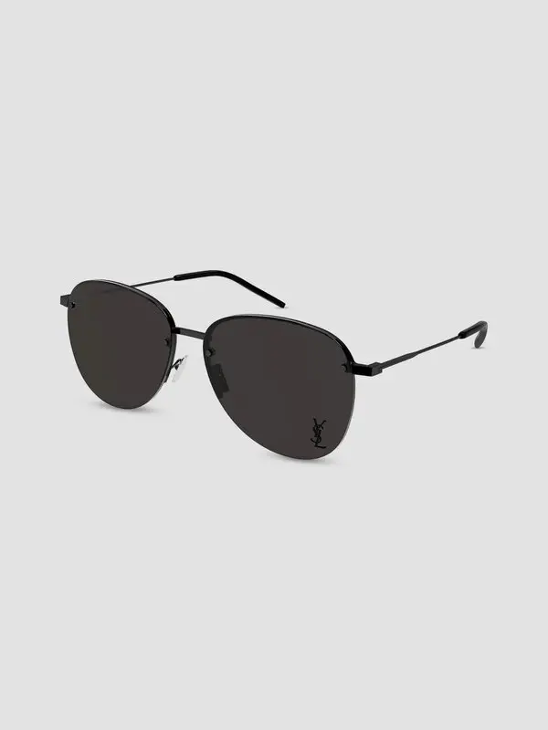 Saint Laurent Metal 61mm Navigator Sunglasses - Black