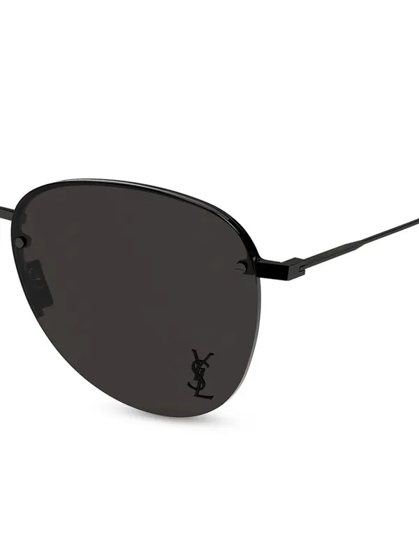 Saint Laurent Metal 61mm Navigator Sunglasses - Black