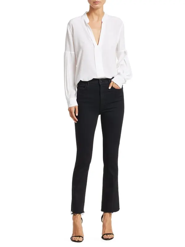 MOTHER The Hustler High-rise Ankle Fray Jeans
