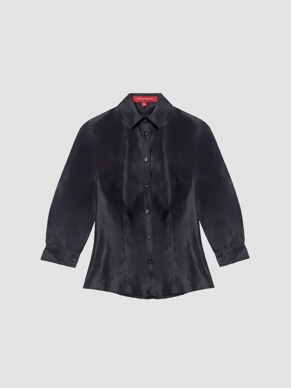 Carolina Herrera Signature Taffeta Blouse - Black