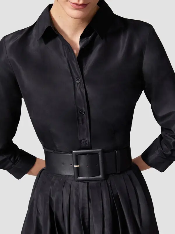 Carolina Herrera Signature Taffeta Blouse - Black