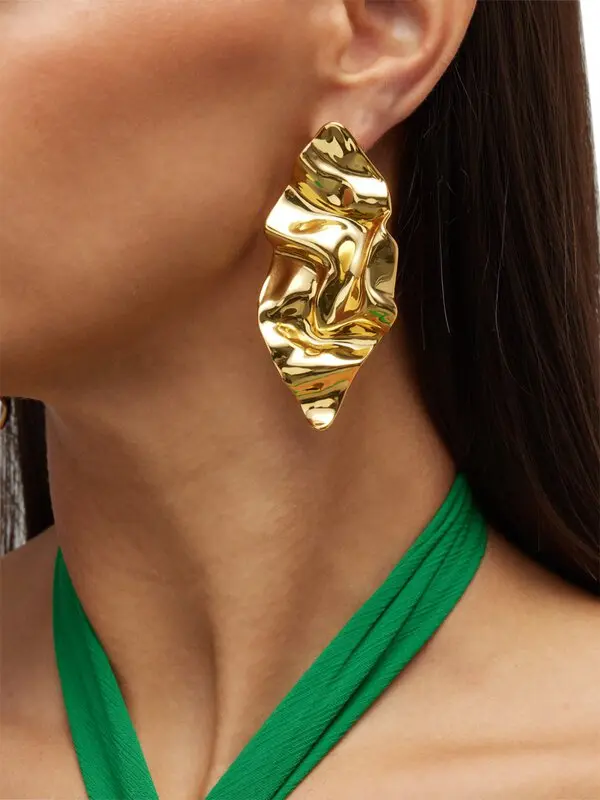 Alexis Bittar Crumpled Metal 14k -plated Post Earrings