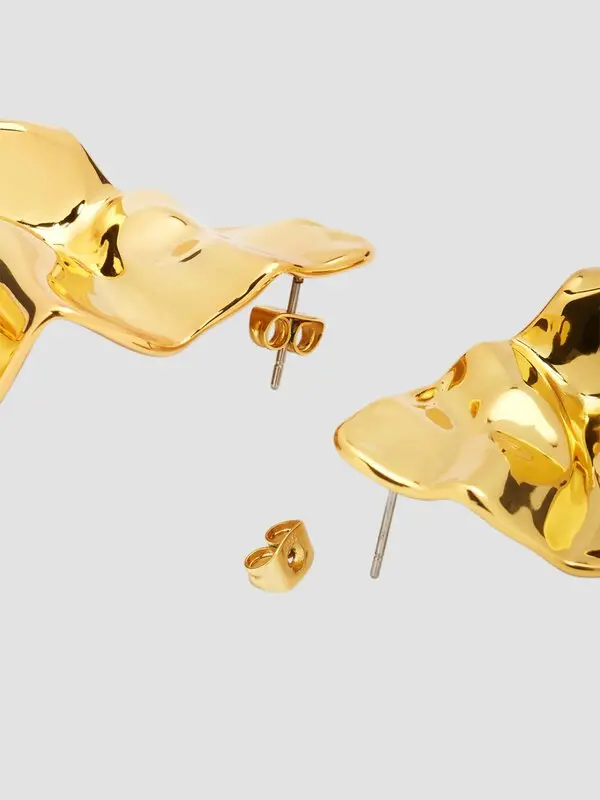 Alexis Bittar Crumpled Metal 14k -plated Post Earrings
