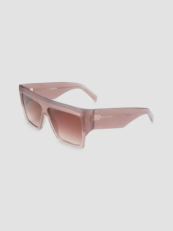 Celine 60mm Oversized Square Sunglasses - Walnut
