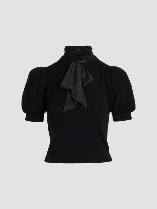 Alice + Olivia Chase Puff-sleevetop - Black