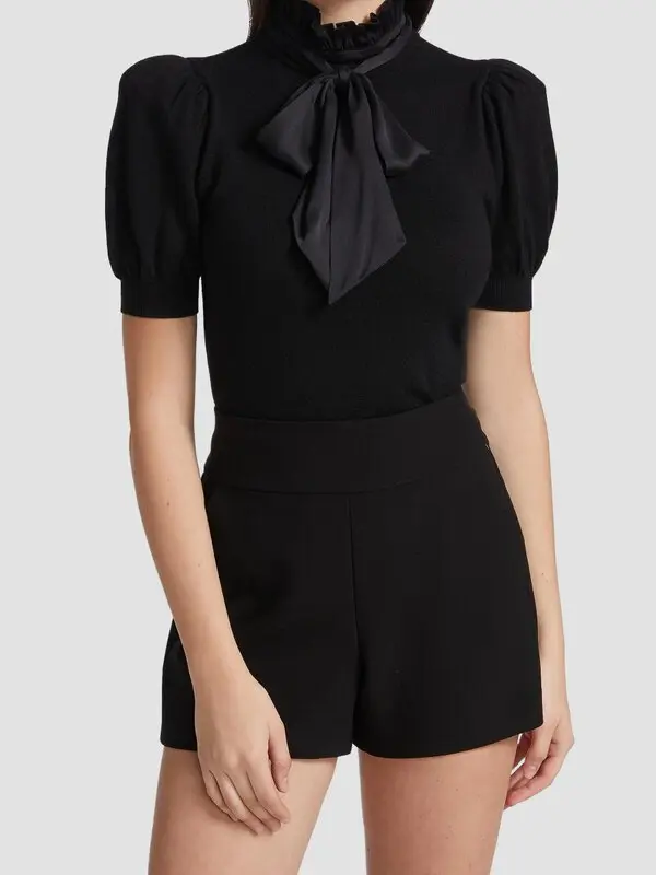 Alice + Olivia Chase Puff-sleevetop - Black