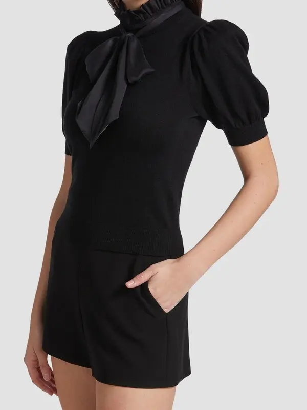 Alice + Olivia Chase Puff-sleevetop - Black