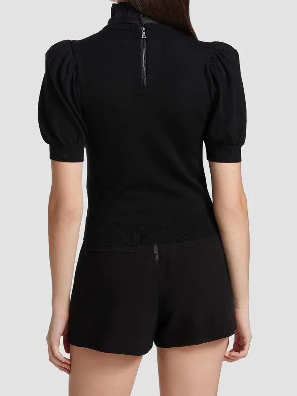 Alice + Olivia Chase Puff-sleevetop - Black