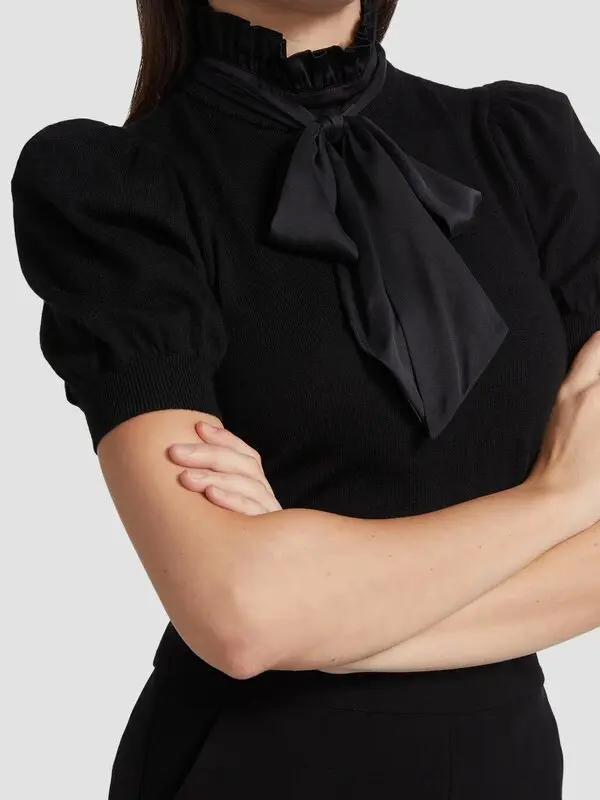 Alice + Olivia Chase Puff-sleevetop - Black