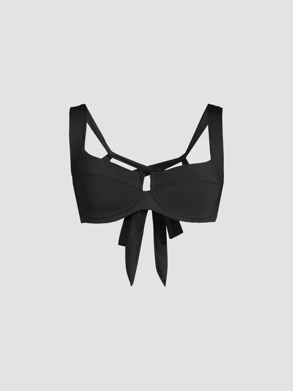 L*Space Sensual Solids Camellia Bikini Top - Black