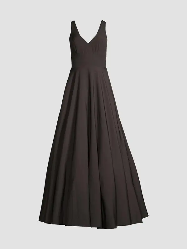 Mac Duggal Tailored V-neck Ballgown - White