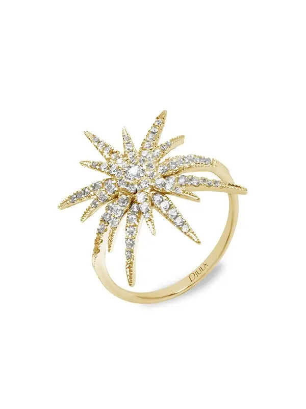 DJULA Soleil 18k & Diamond Starburst Ring - Yellow Gold