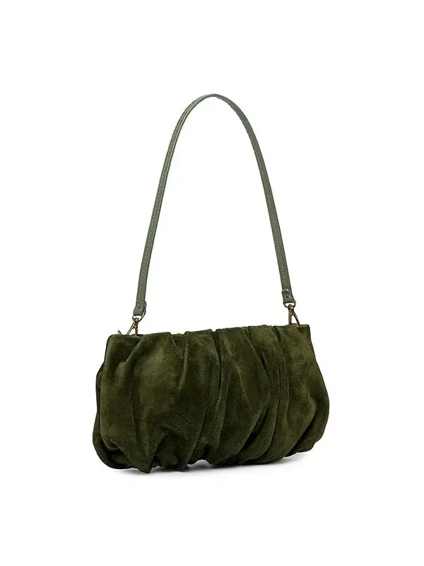 Staud Bean Ruched Suede Covertible Bag