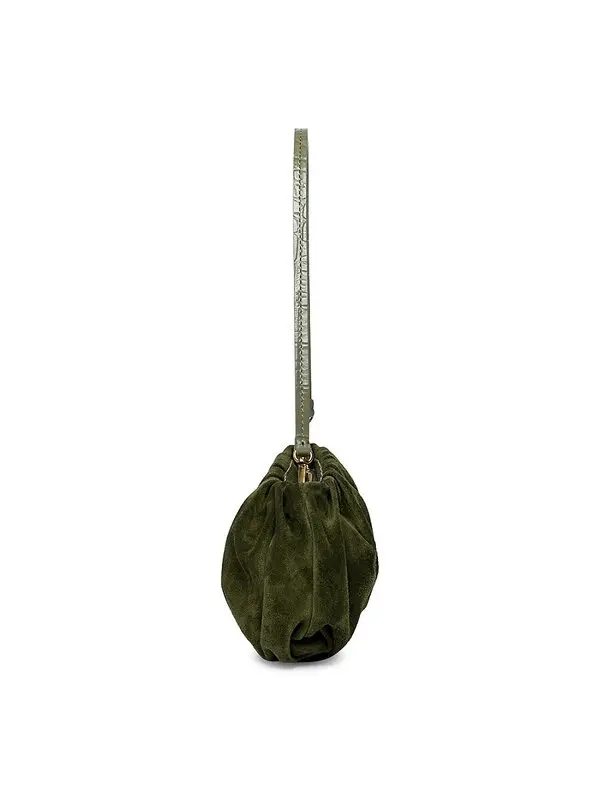 Staud Bean Ruched Suede Covertible Bag